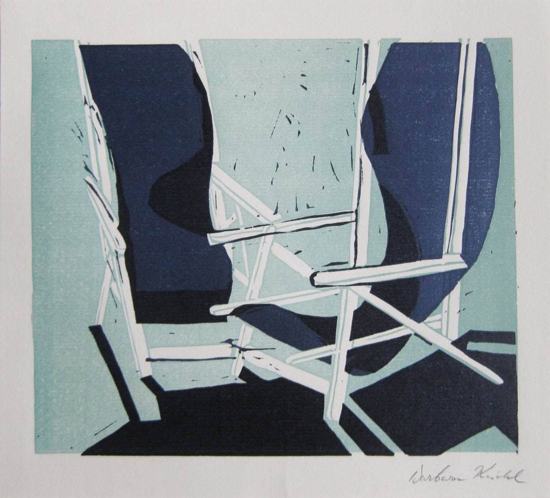 Barbara Keidel - "composition"- Handsigned Linocut - 1975 - Etsy
