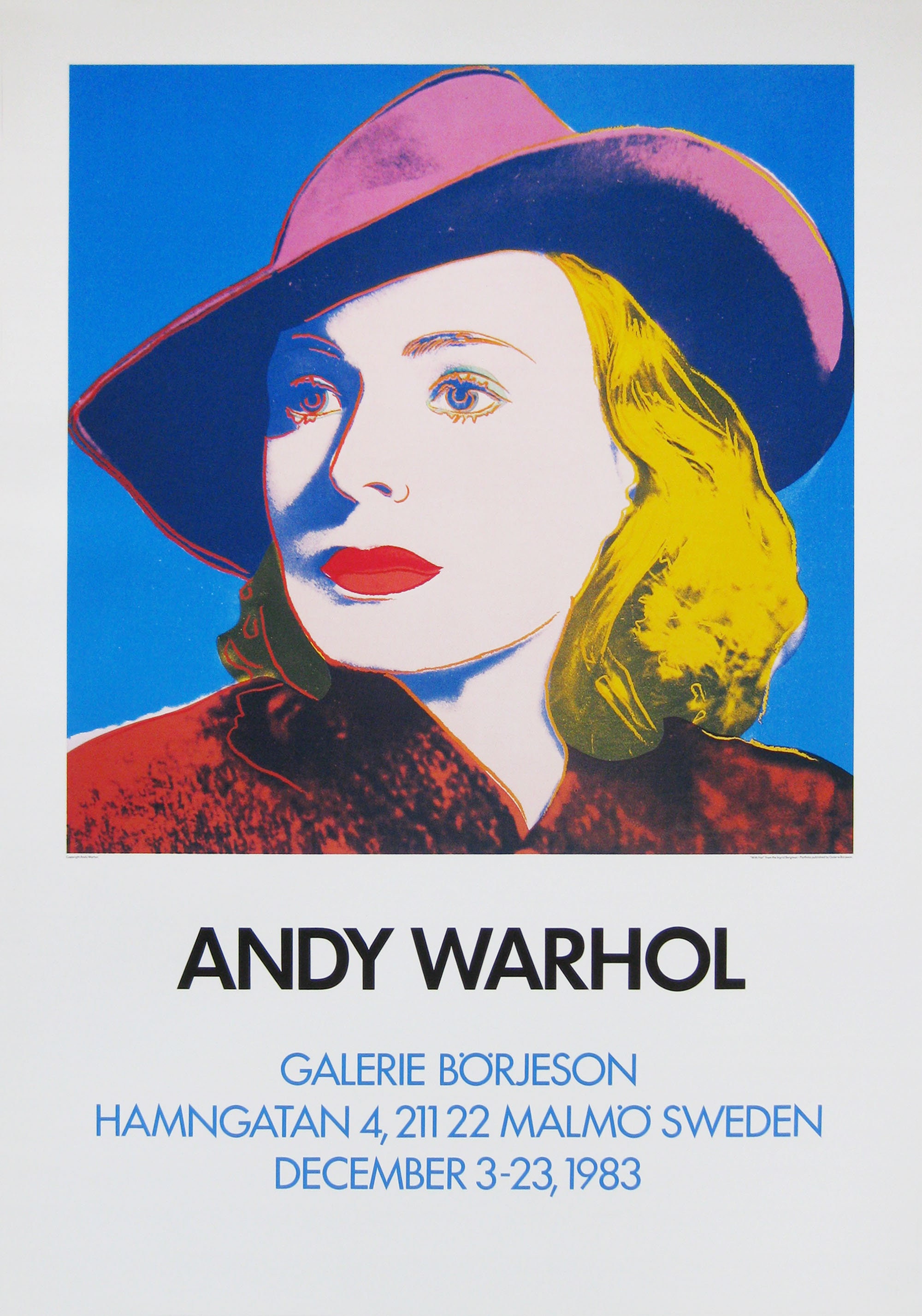 Andy Warhol - WITH HAT - Original Offset Lithograph Exhibition Poster, 1983
