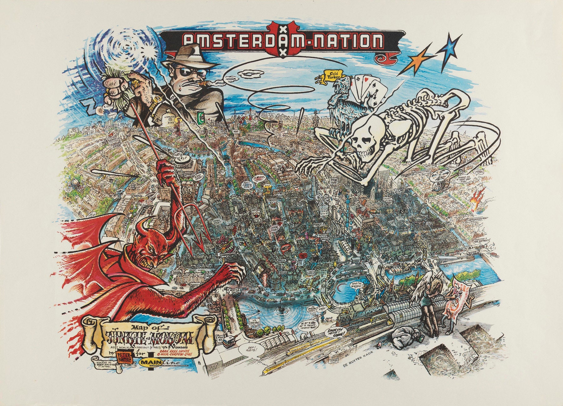 Peter Pontiac - Amsterdam Nation - Original Colour lithograph Poster - 1992