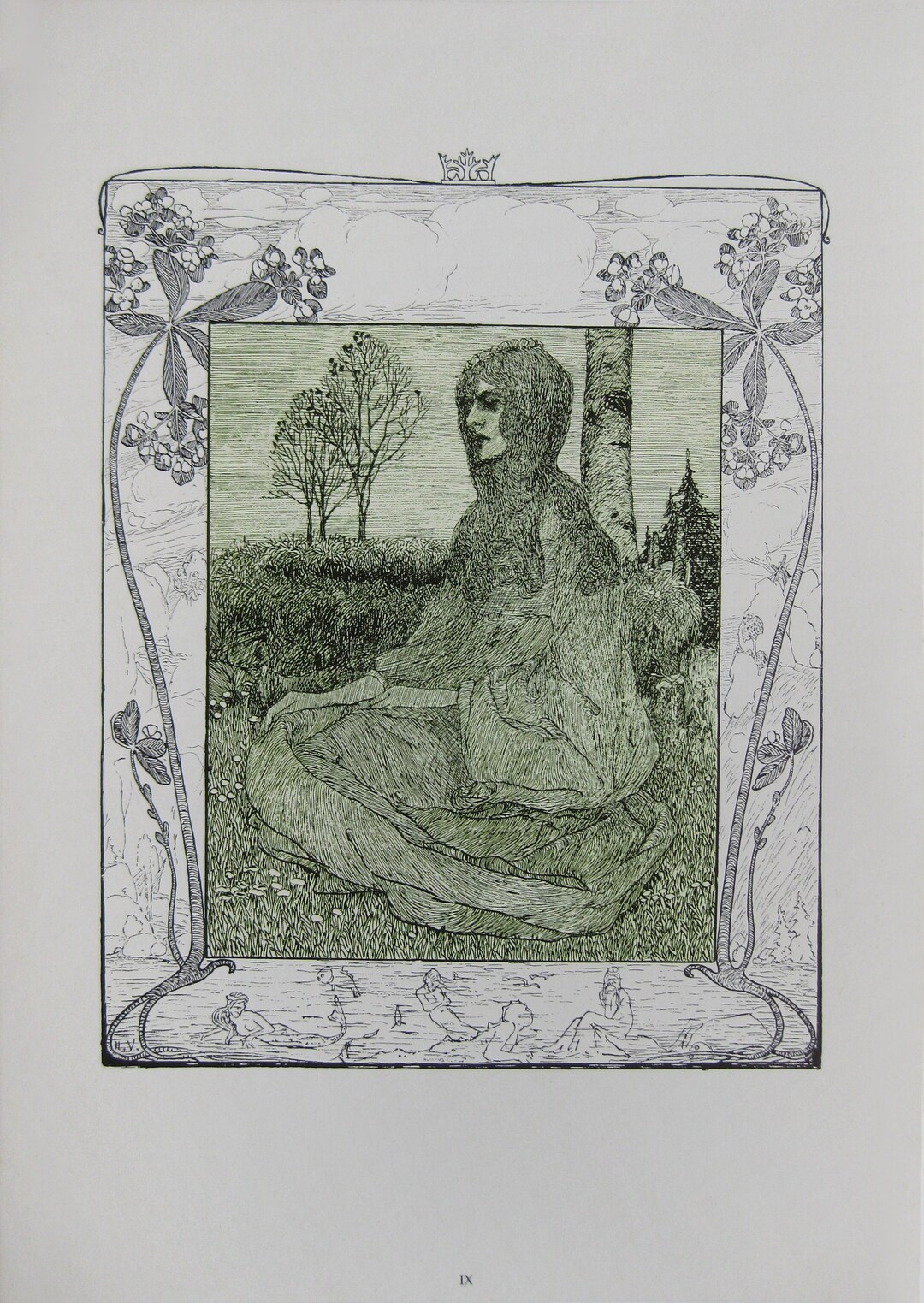 Heinrich Vogeler Worpswede - "act 5. Plate Ix" - Colour Offset ...