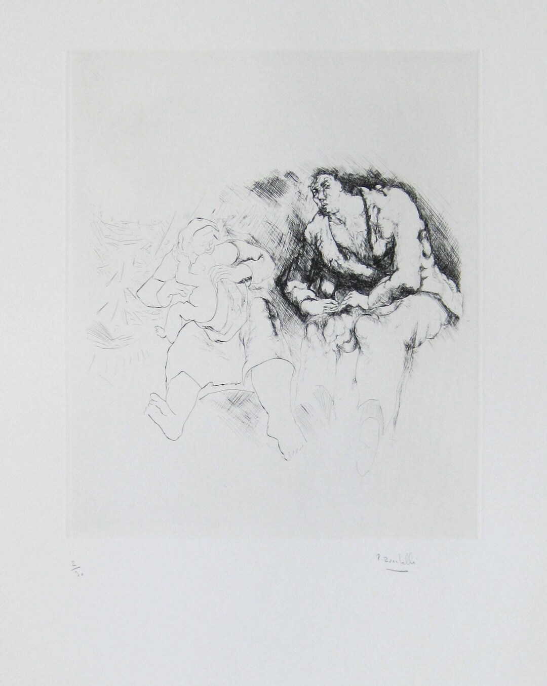 Pierre Zucchelli - "la Famille" - Hand Signed Drypoint Etching - Etsy