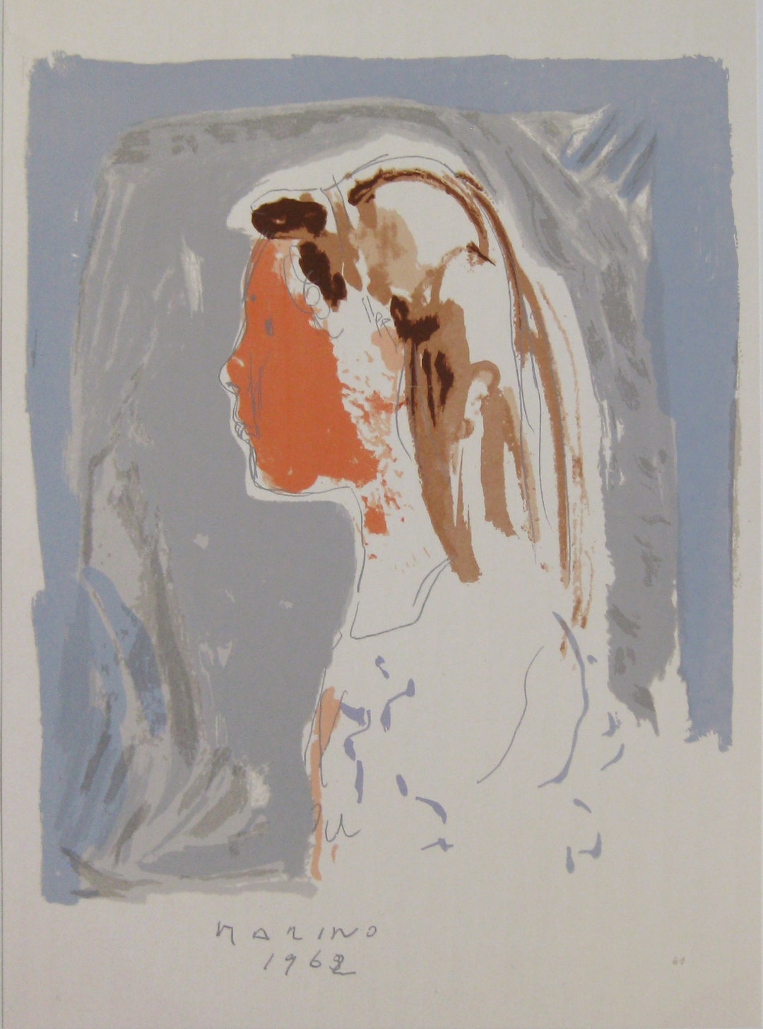 Marino Marini - "portrait" - Colour Screen Print - 1968 - Etsy