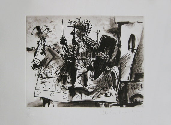 Pablo Picasso 'knight in Armour' Lithograph on | Etsy