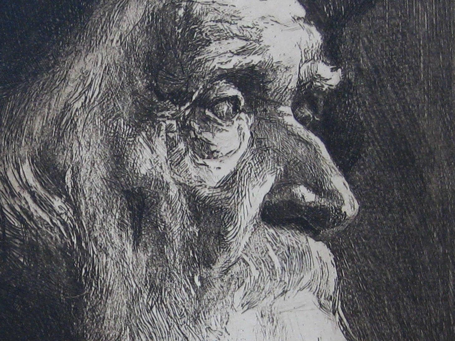 Herman Struck - Portrait of an old Man - Original Etching, 1901