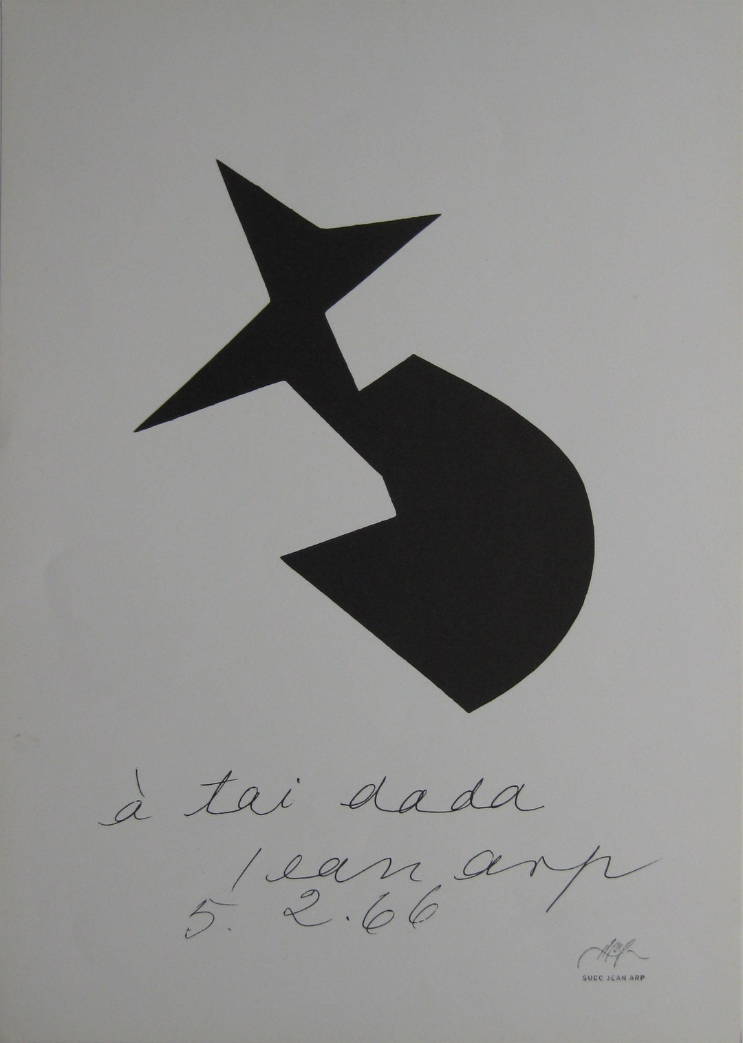 Hans Arp - "à Tai Dada" - Original Linocut With Signature Stamp - 1966 ...