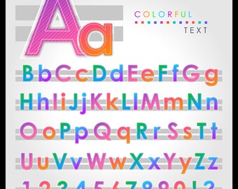 Rainbow Alphabet Png | Etsy