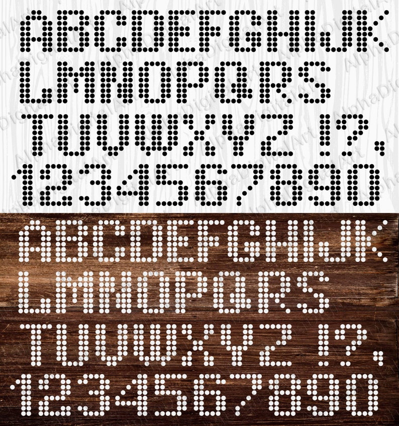 78 Dotted Alphabet Dots Font Black And White Letters Dots Etsy
