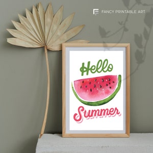 Hello Summer Printable Art, Digital Wall Art, Seasonal Summer Decor ...