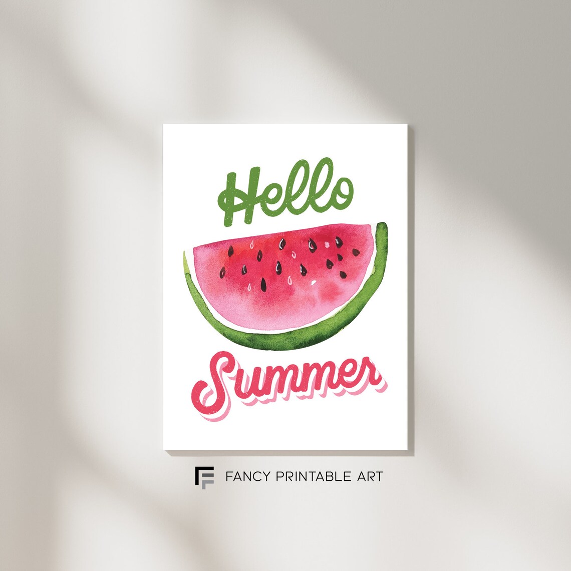 Hello Summer Printable Art, Digital Wall Art, Seasonal Summer Decor ...