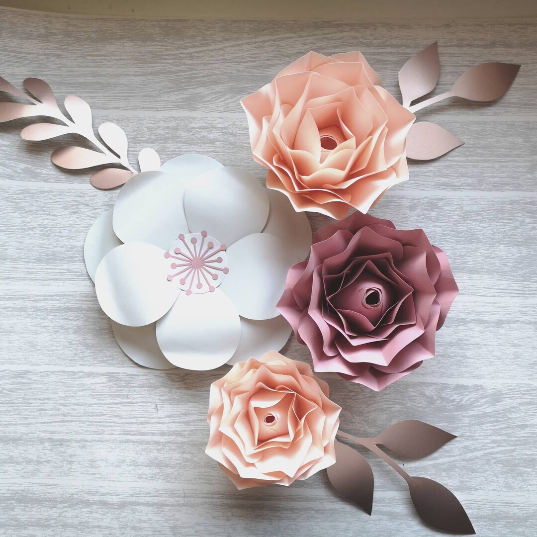 Decorative Paper Flowers - Set of Four - Etsy