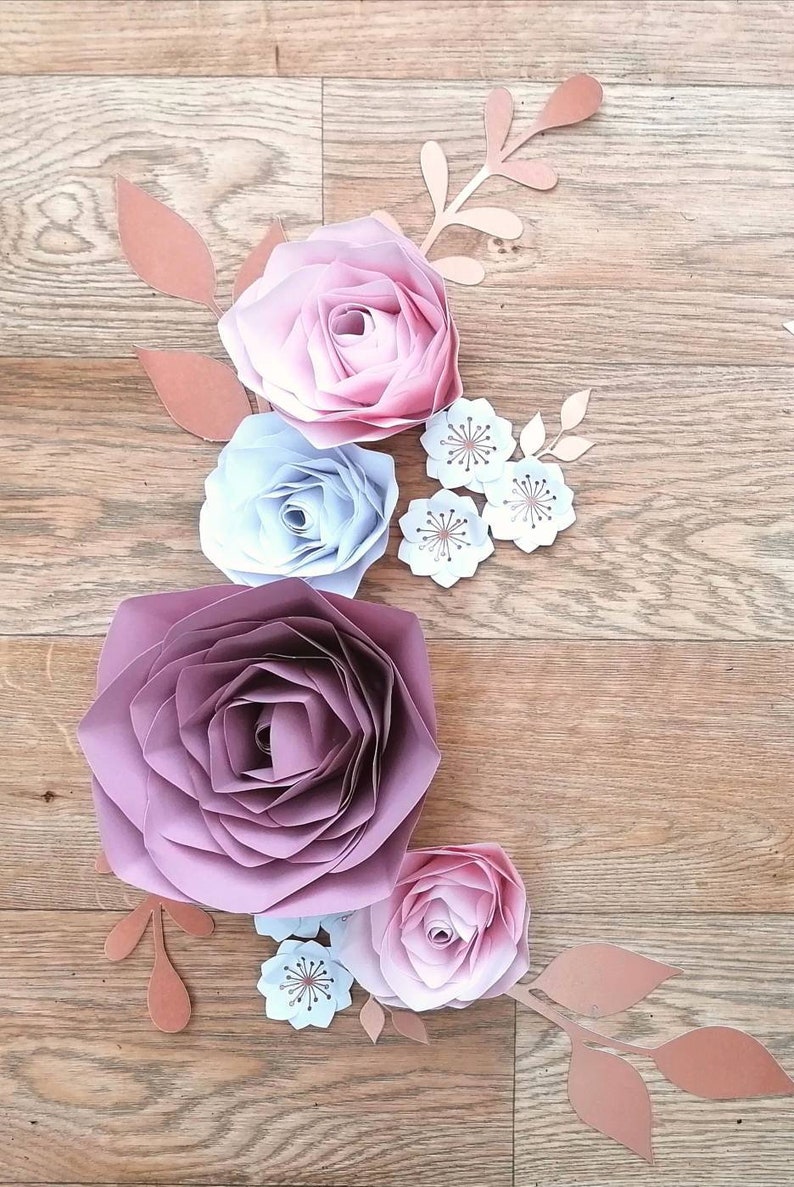 Decorative Paper Flowers Side Border Design - Etsy
