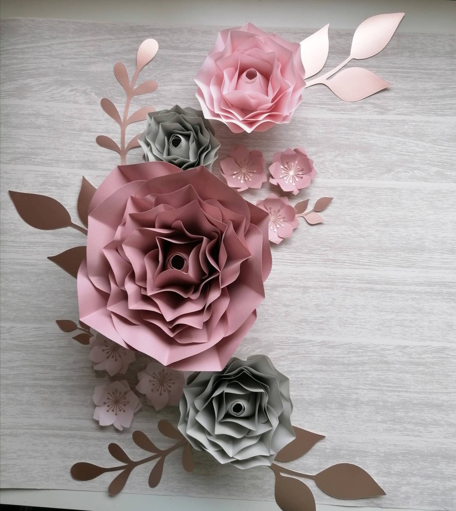 Decorative Paper Flowers large Set of Sixteen Wall Flowers | Etsy