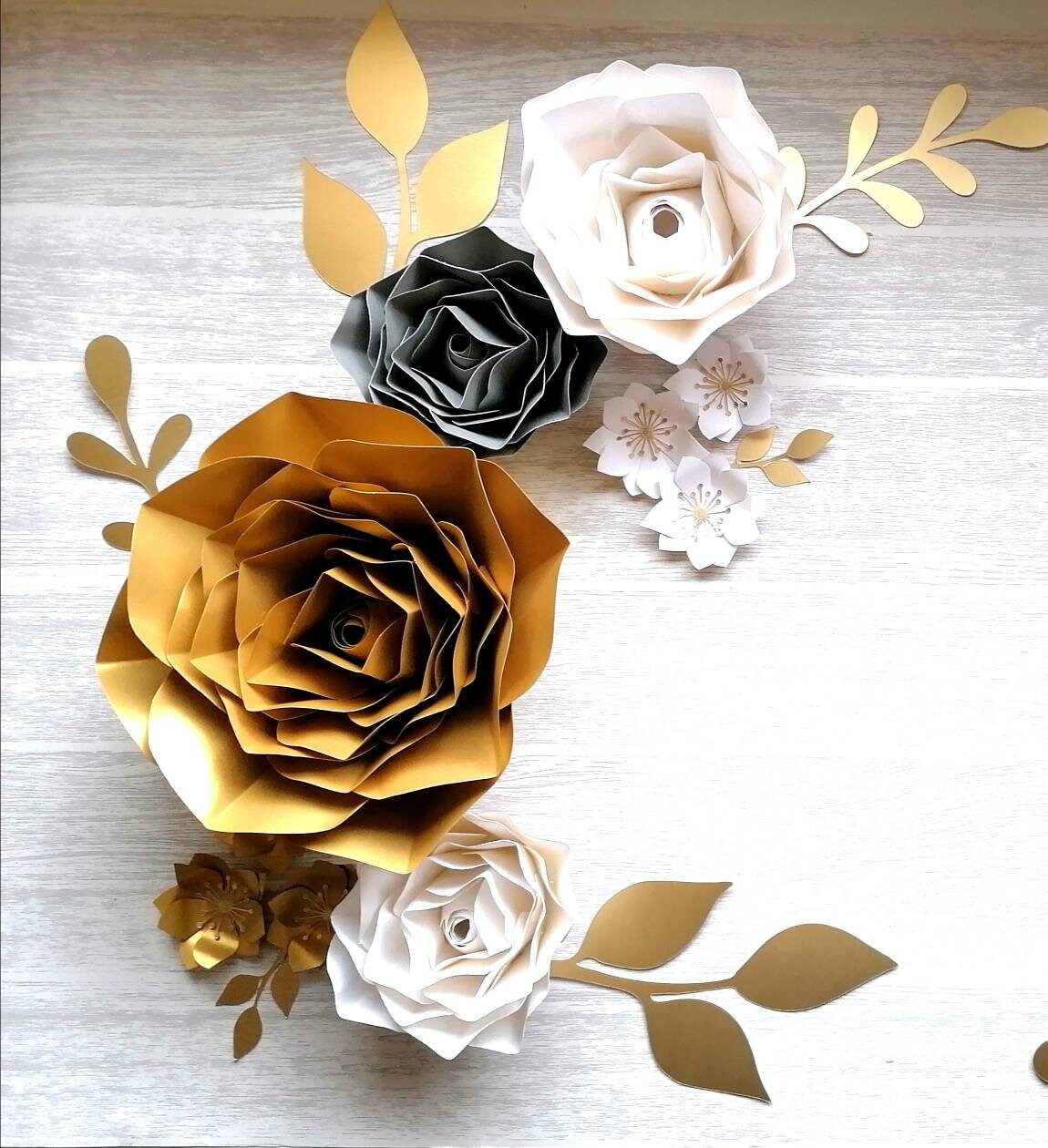 Decorative Paper Flowers Side Border Design | Etsy