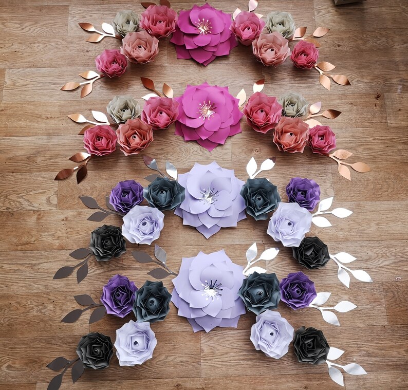 Large Wall Flowers Set of Nine - Etsy