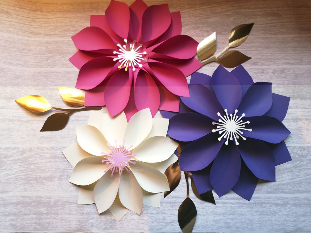 Individual Large Wall Flowers - Two Layers of Folded Petals - Etsy