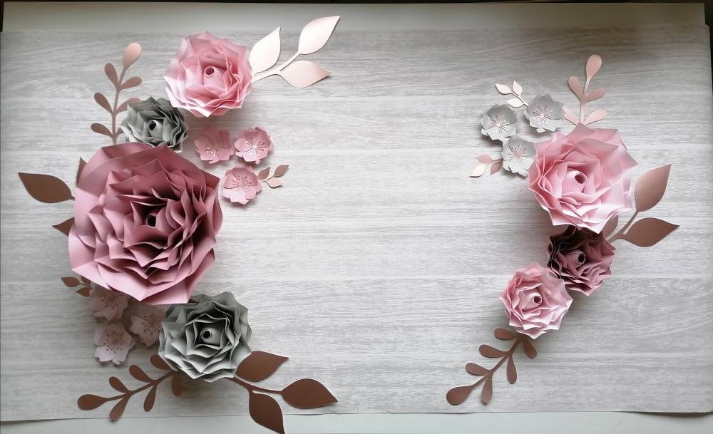 Decorative Paper Flowers large Set of Sixteen Wall Flowers | Etsy
