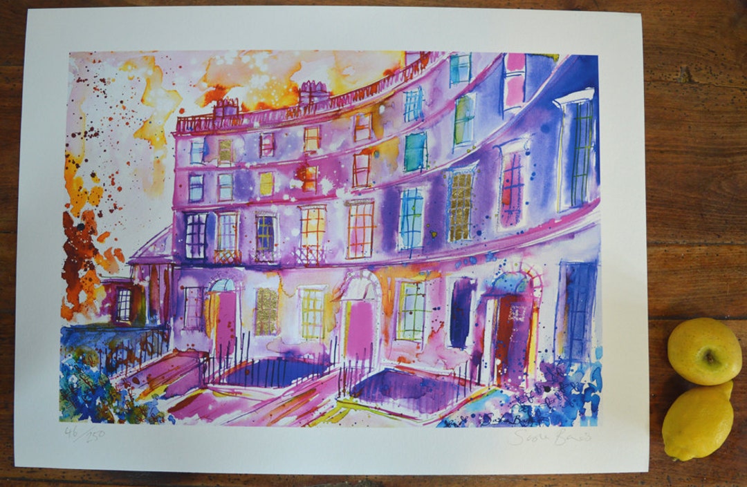 BATH PRINT Architectural Drawing of Cavendish Crescent - Etsy