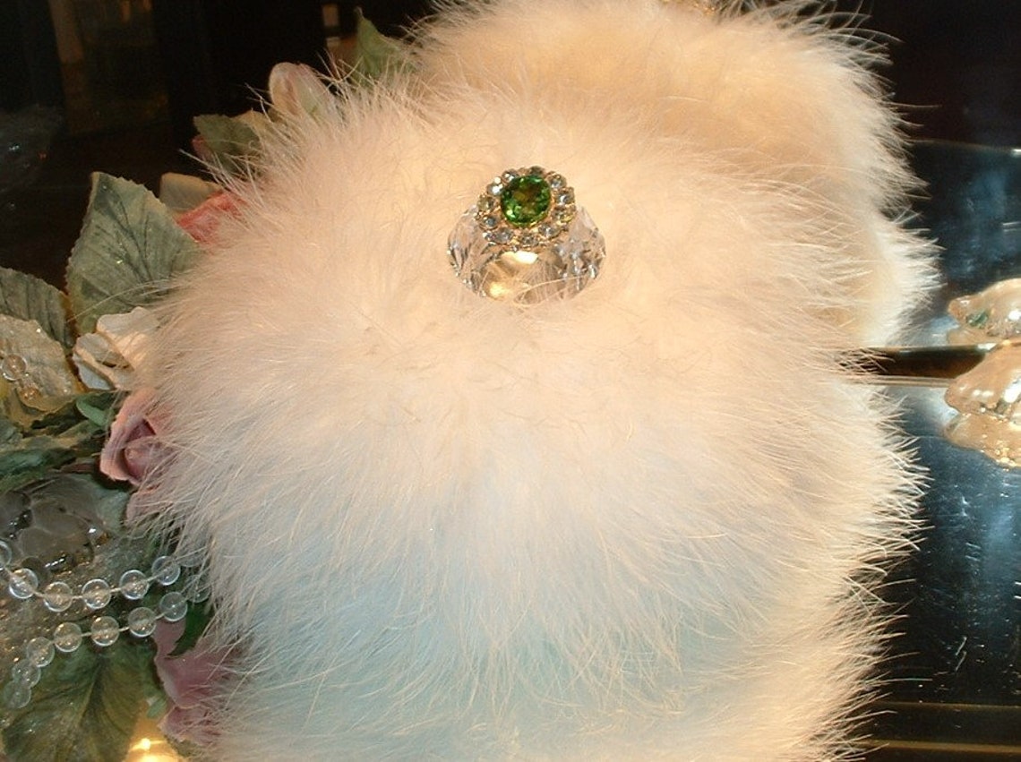 Powder Puff ~ Body Dusting Powder Puff ~ White Puff With White Marabou ...