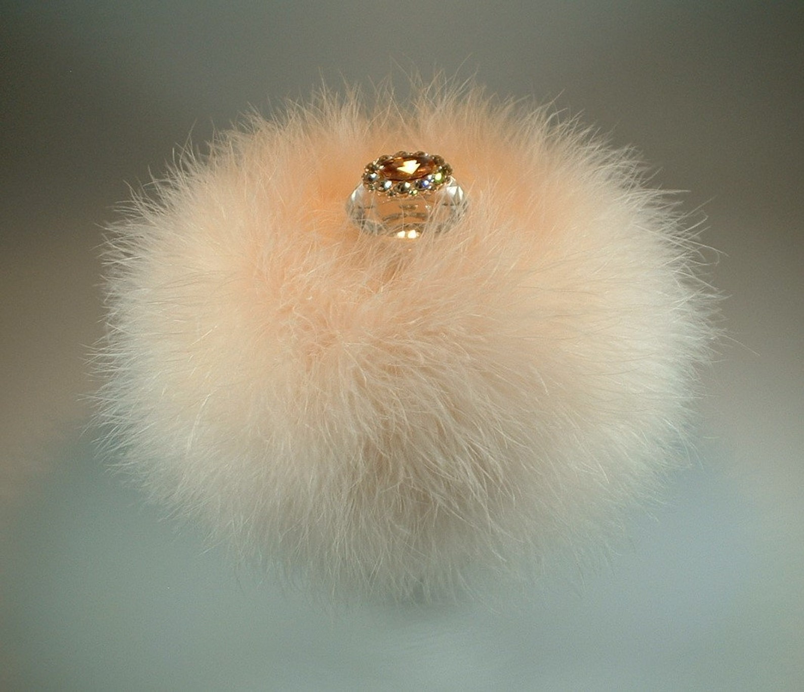 Powder Puff Body Dusting Powder Puff Light Peach Trim | Etsy