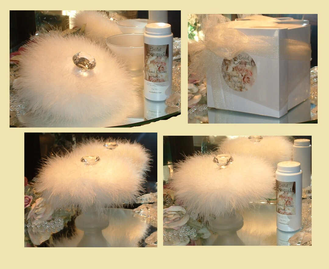 BRIDAL BOUQUET ~ 6 Oz Perfumed Dusting Powder W/ Puff & Stand Shower ...