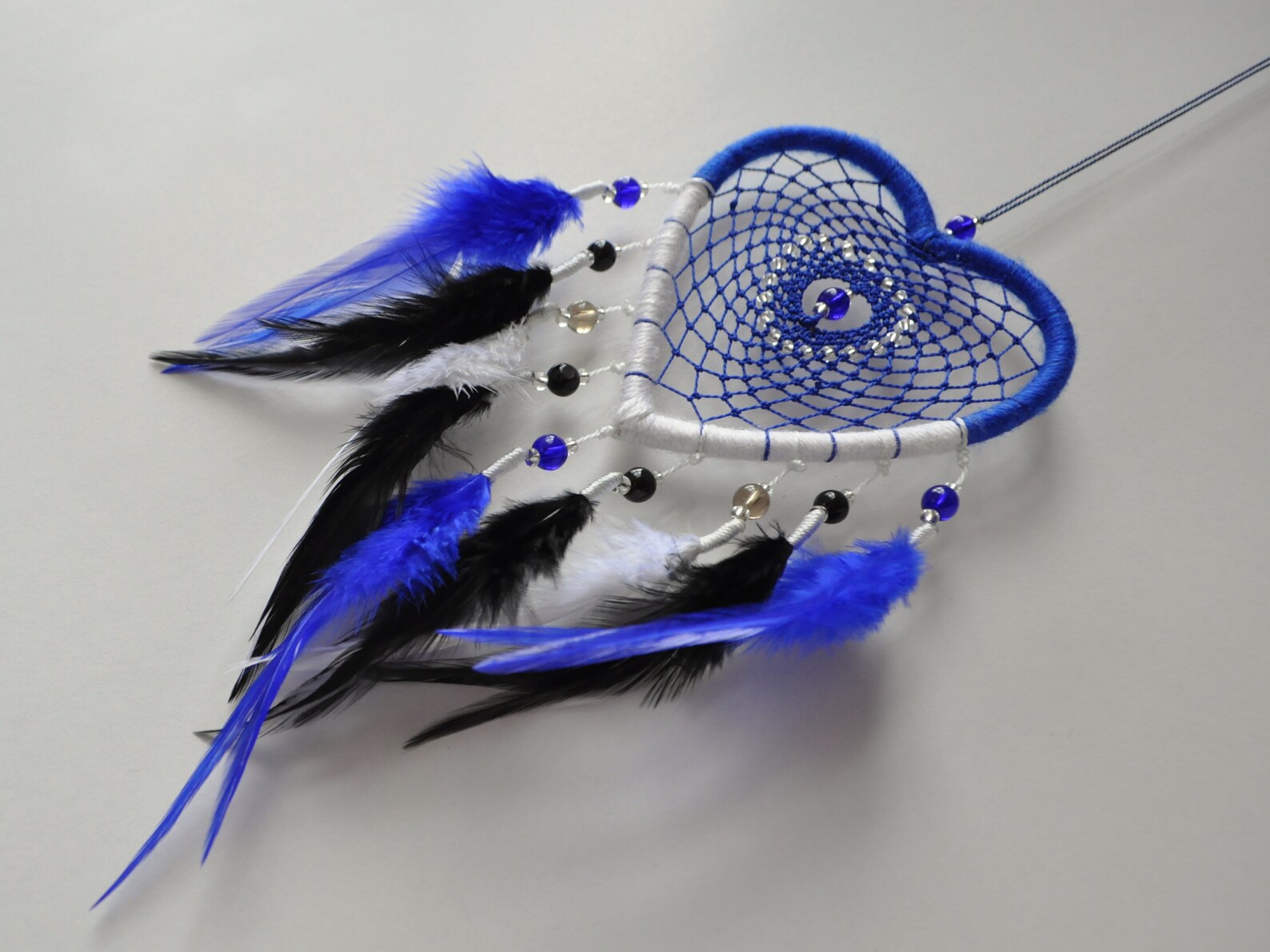 Blue Heart Dream Catcher Small Dreamcatcher Car Rear View | Etsy