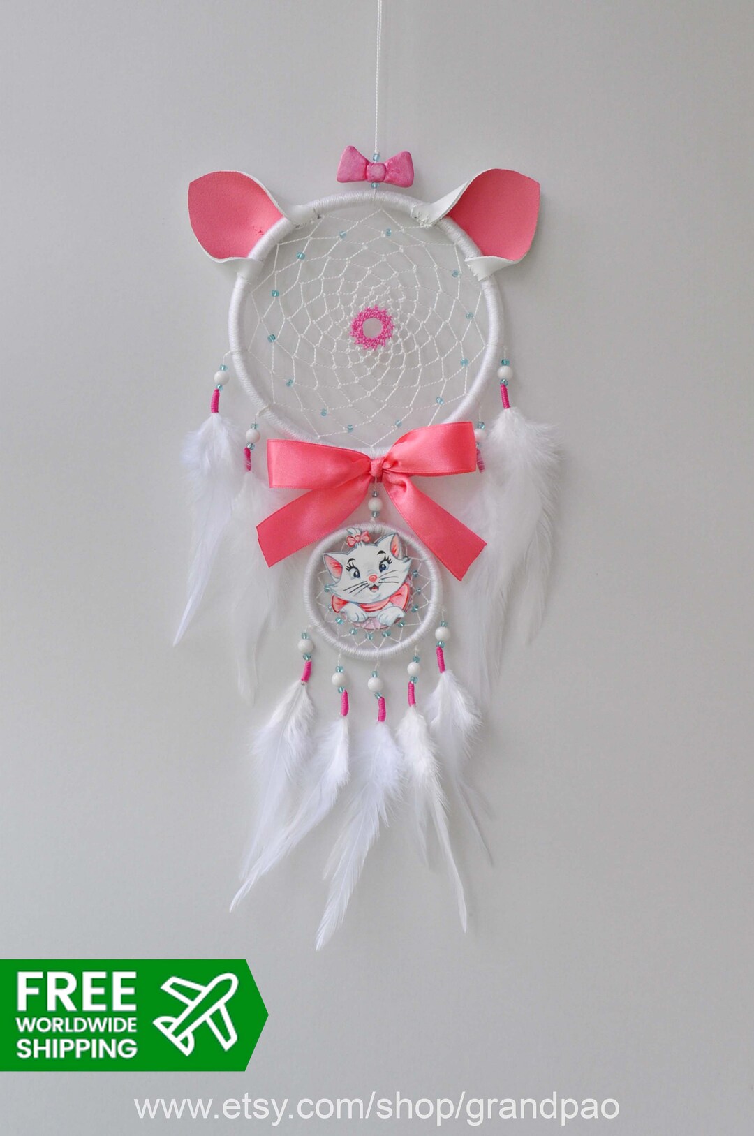 Marie the Cat Dream Catcher - Baby Nursery Room Decor - Etsy
