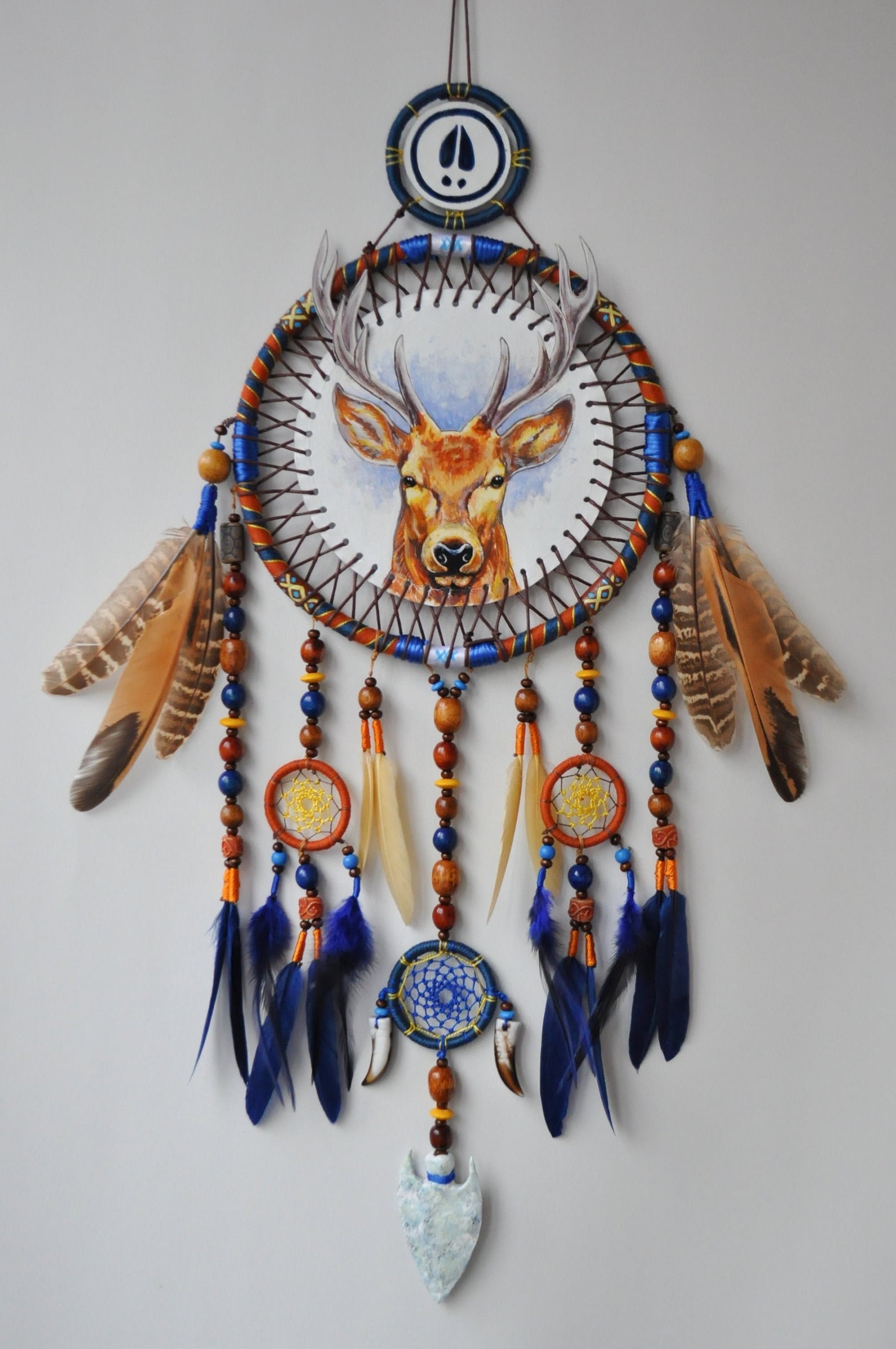 Deer Dream Catcher Wall Hanging Large Animal Totem Tribal | Etsy