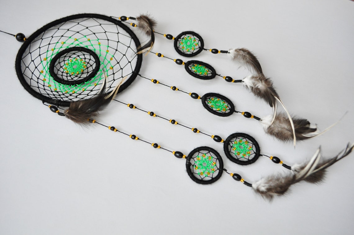 Black Dream Catcher with CUSTOMIZABLE Color Large | Etsy