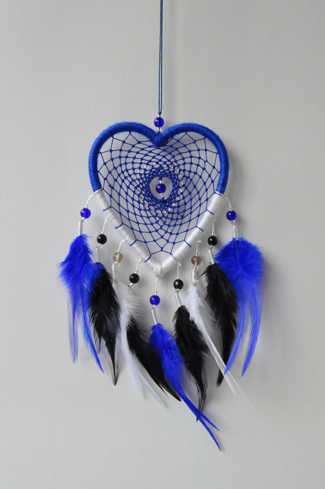 Blue Heart Dream Catcher Small Dreamcatcher Car Rear View | Etsy