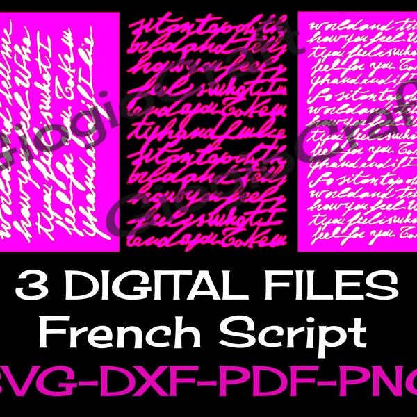 French Script - Etsy