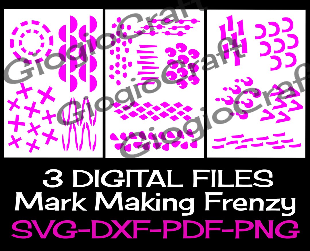 3 SVG DXF PNG Vector Files, for Cameo, Cricut, Laser Cut 'mark Making ...