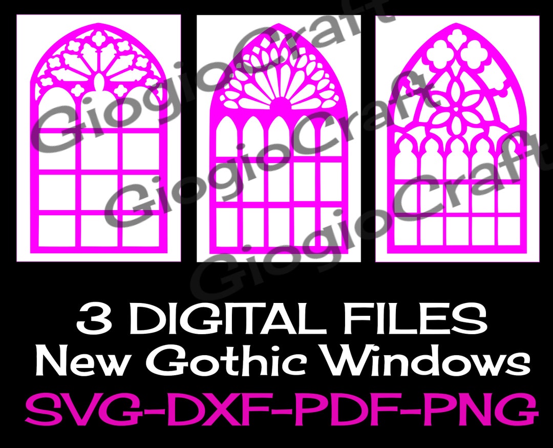 3 SVG DXF Vector Files, for Cameo, Cricut, Laser Cut 'new Gothic ...