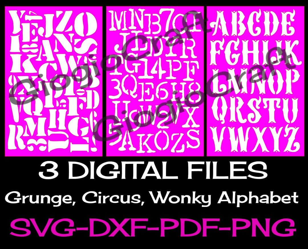 3 SVG DXF Vector Files, for Cameo, Cricut, Laser Cut 'grunge, Circus ...