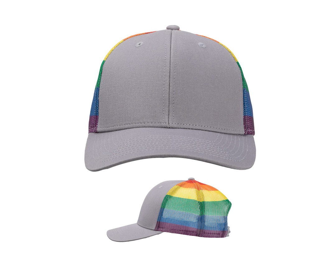 Rainbow Mesh Trucker Hat, Blank Trucker Hats, Unisex Trucker Hat ...