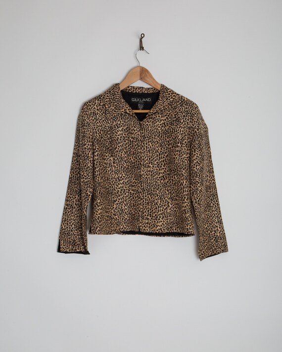 Vintage 100% silk leopard - Gem