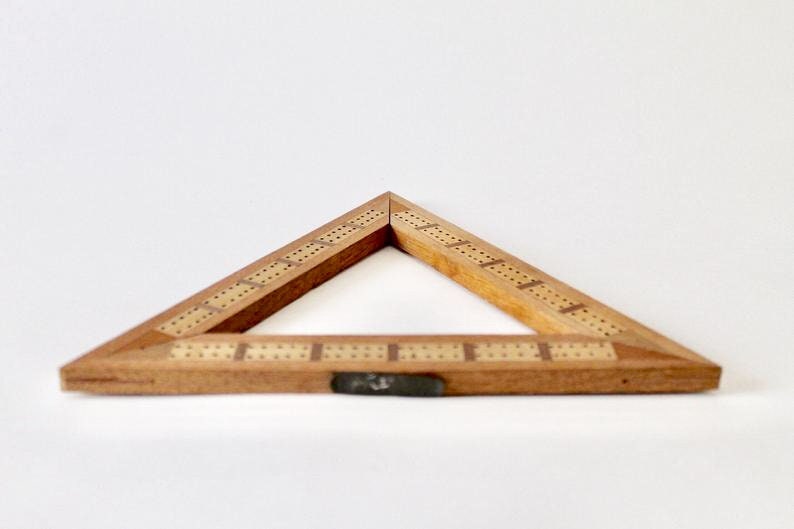 Vintage Triangle Cribbage Board. Wood Triangular Crib Board. | Etsy