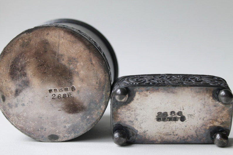 Vintage antique Victorian silver hallmark EP matching Trinket | Etsy