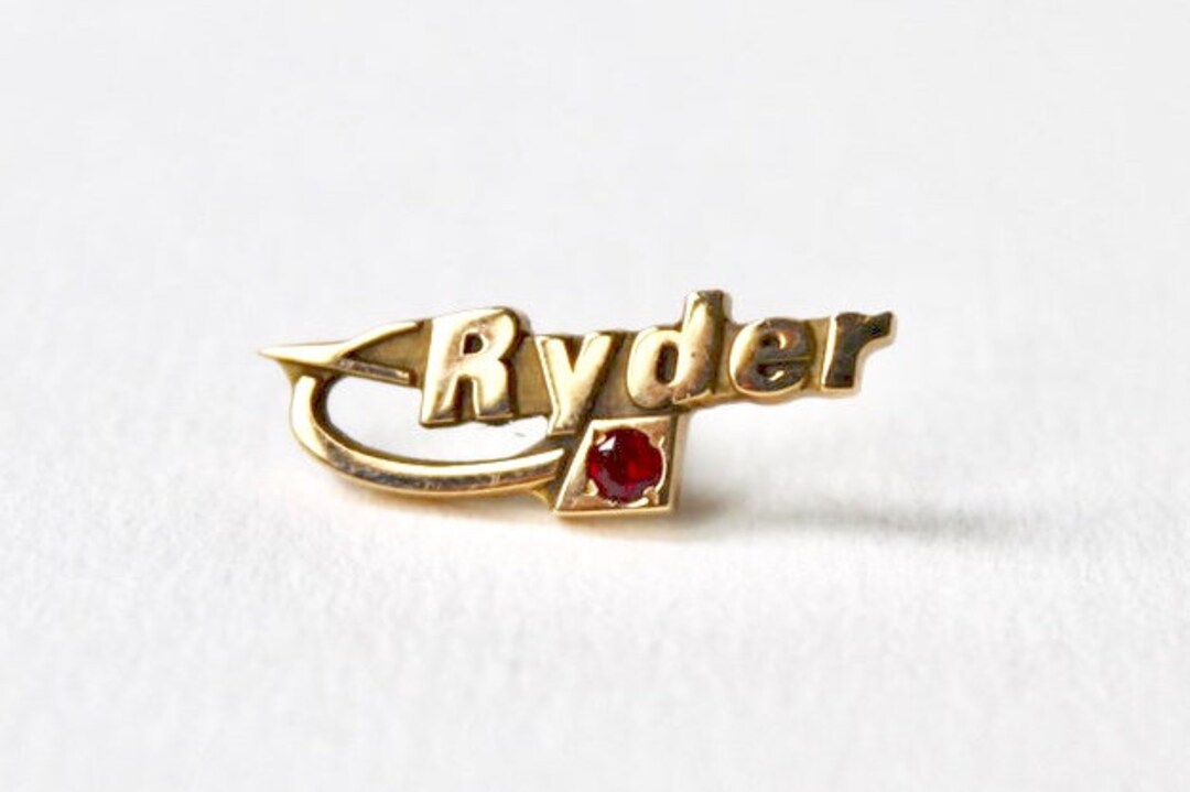 Vintage 10K Yellow Gold and Ruby Ryder Trucking Company Service Pin ...