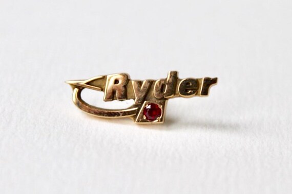 Vintage 10K yellow gold and Ruby Ryder trucking compa… - Gem