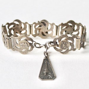 Vintage Filigrane Depose Art Deco Paris Souvenir Silver Bracelet. Paris ...