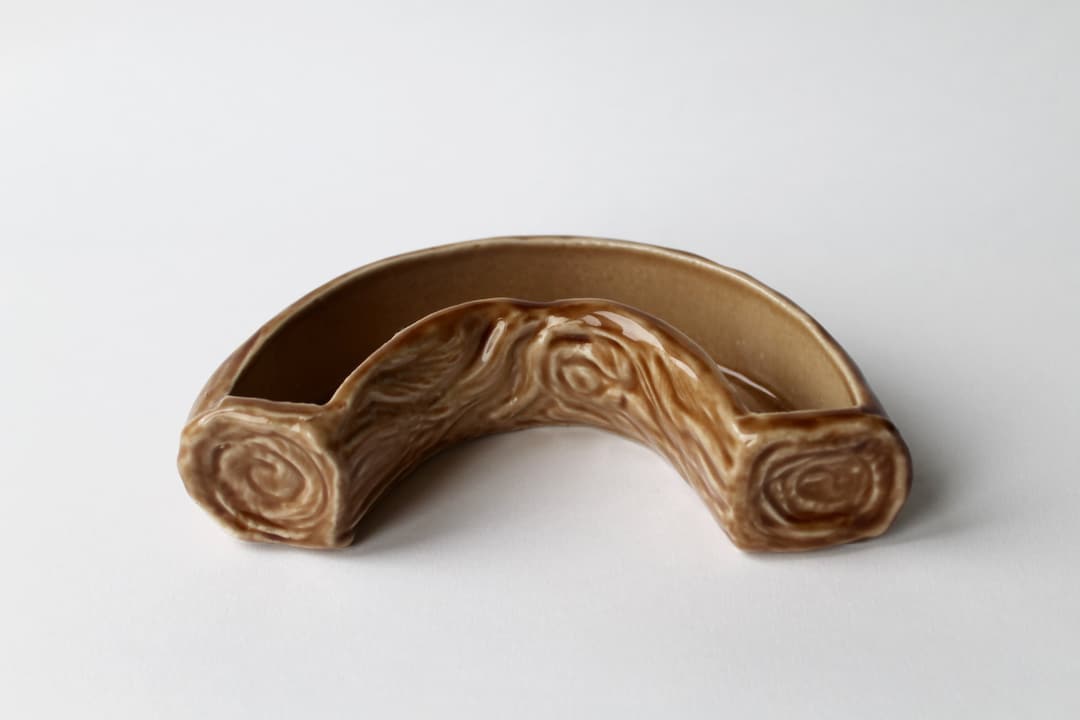 Vintage Wade Log Posy C Shape Dish. Trinket Dish. Brown Log Glazed ...