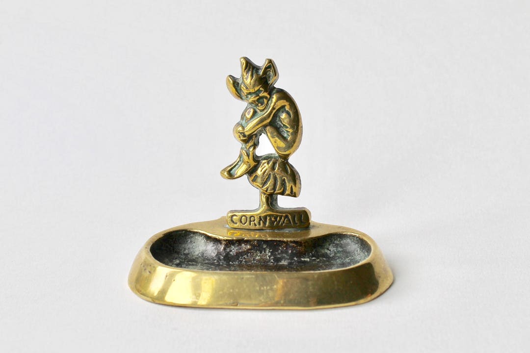 Vintage Brass Cornwall Pixie. Cornwall Pixie on Toadstool Solid Brass ...