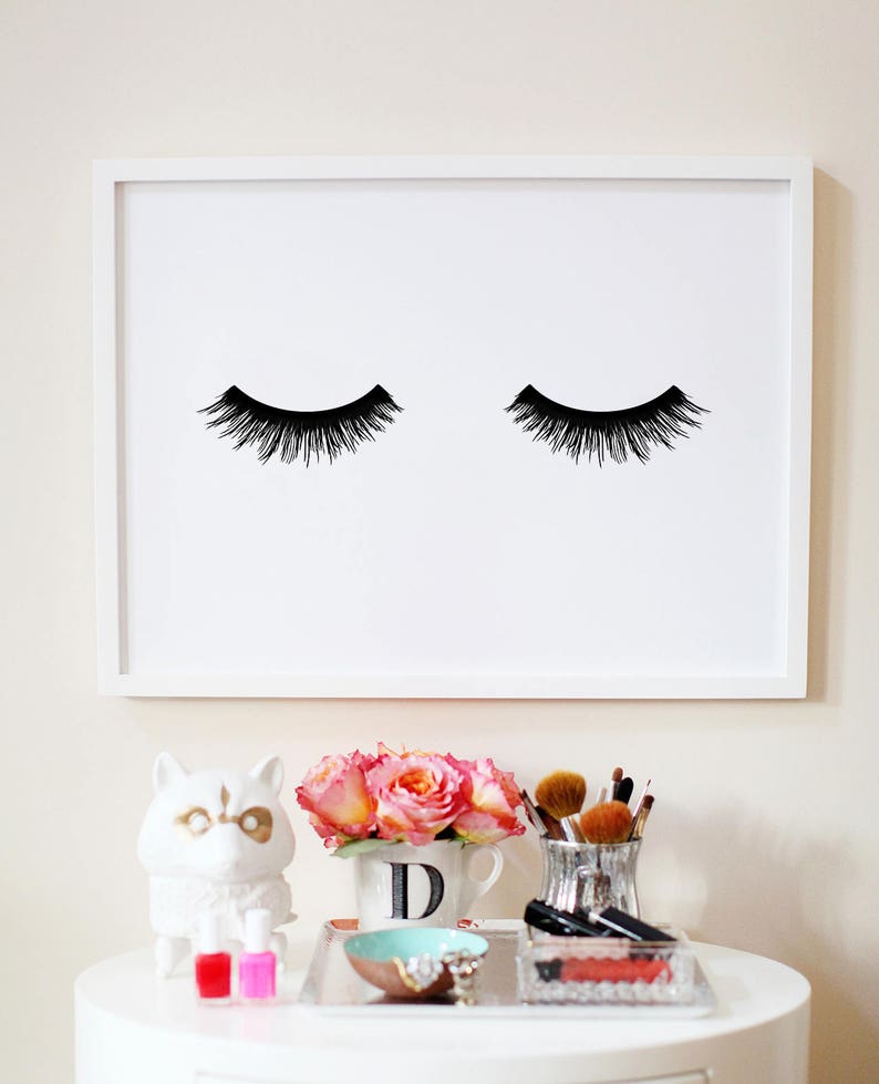 Eyelashes poster. Printable lashes. Fashion artwork. Instant | Etsy