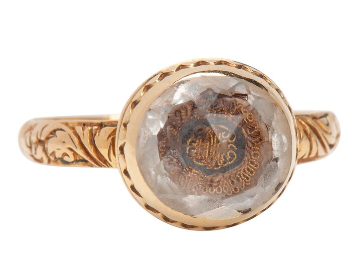 Rare 17th C. Antique Stuart Rock Crystal Ring With Enamel Georgian ...