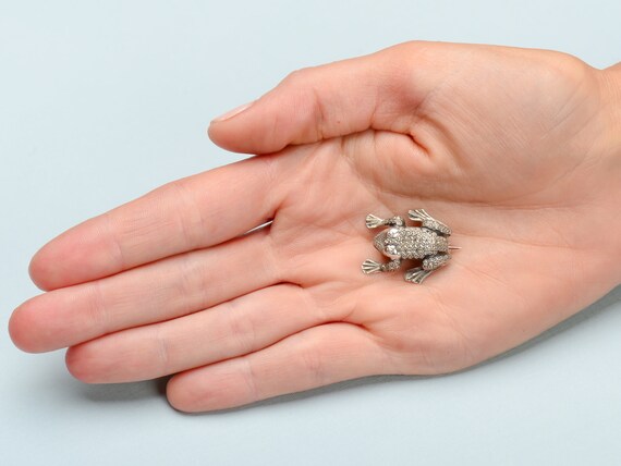 Victorian Silver Frog Brooch: Antique Animal Jewelry,… - Gem