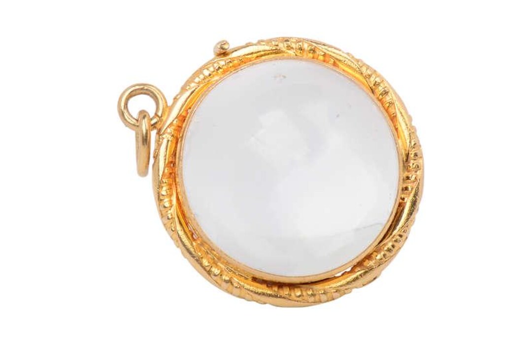 Past & Present - Vintage Rock Crystal Gold Locket - Etsy