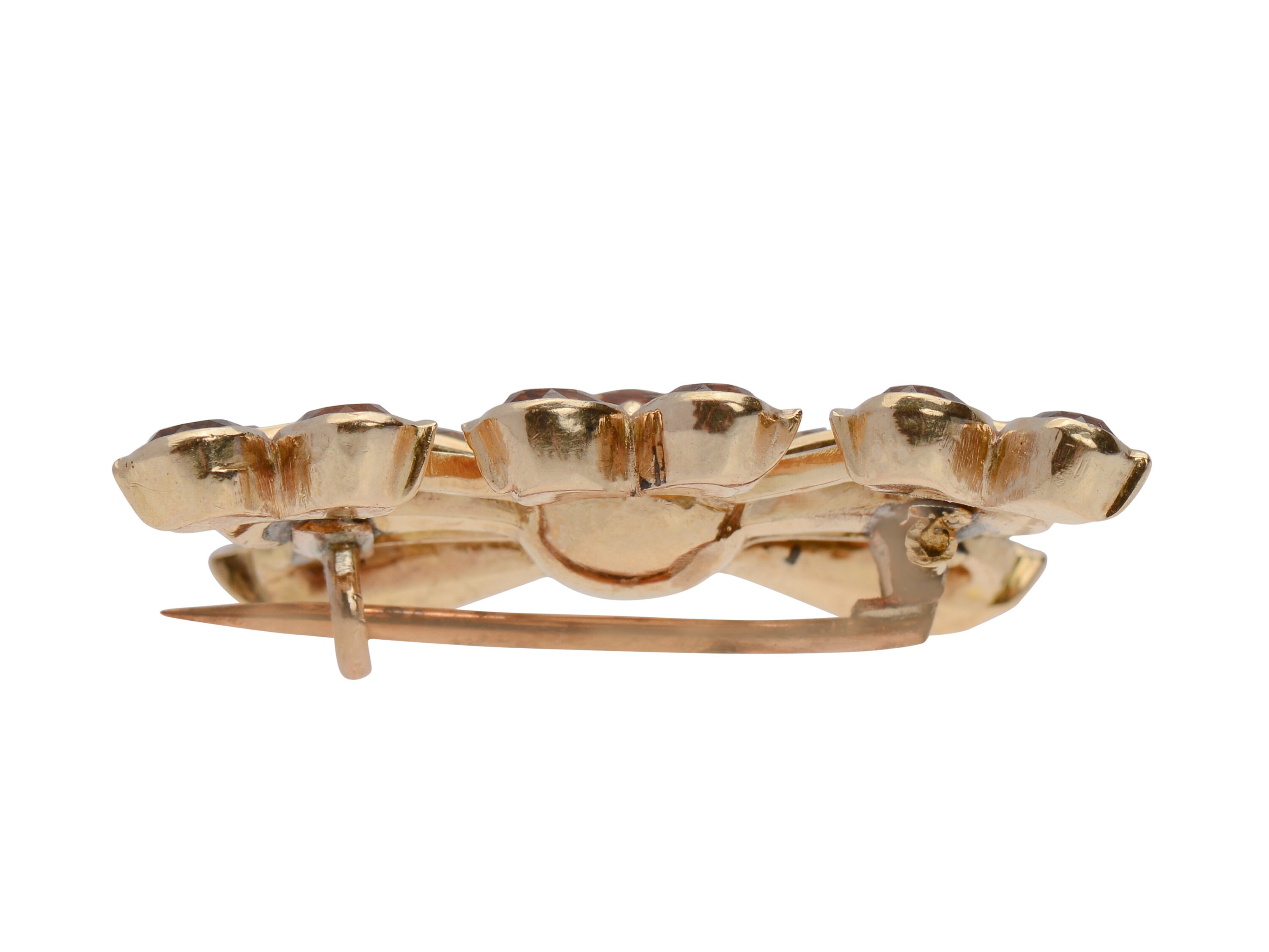 18th C. Georgian Imperial Peach Topaz Bow Brooch 18k C. 1770 Iberian ...