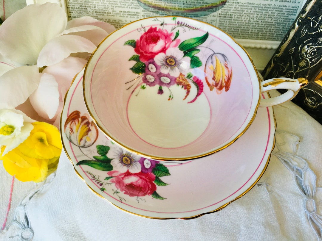 Vintage Paragon Pink Rose Tulip Teacup Set: English Floral Tea Cup ...