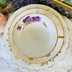 Purple Violets Rosina Teacup, Tuscan Pink and Purple Orchids Saucer ...