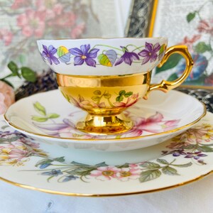 Purple Violets Rosina Teacup, Tuscan Pink and Purple Orchids Saucer ...